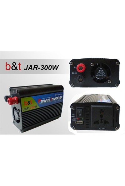 BT-300W 12V-220V Dönüştürücü Power Inverter 11089 Usb'li BT-300W 12V-220V Dönüştürücü Power Inverter 11089 Usb'li