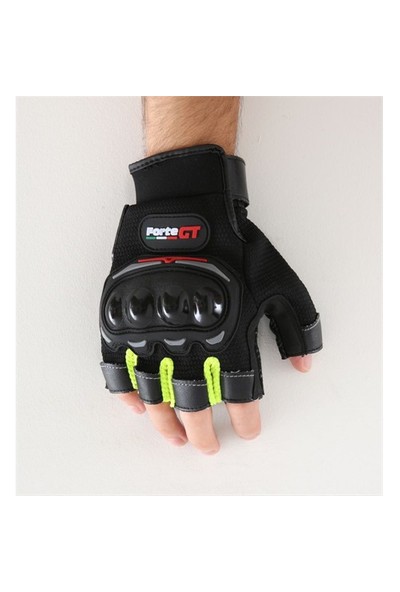 Forte Gt 01P Korumalı 3D Parmaksız Siyah Eldiven Forte Gt 01P Korumalı 3D Parmaksız Siyah Eldiven