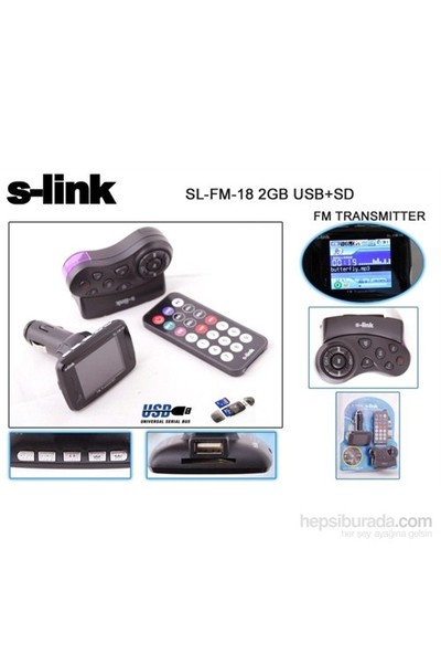 S-Link Sl-Fm-18 2Gb Mp4 Sd/Usb Destekli Fm Transmitter S-Link Sl-Fm-18 2Gb Mp4 Sd/Usb Destekli Fm Transmitter