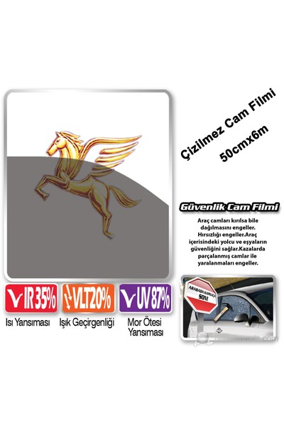 AUTOMIX ÇİZİLMEZ CAM FİLMİ 6 MT SİYAH