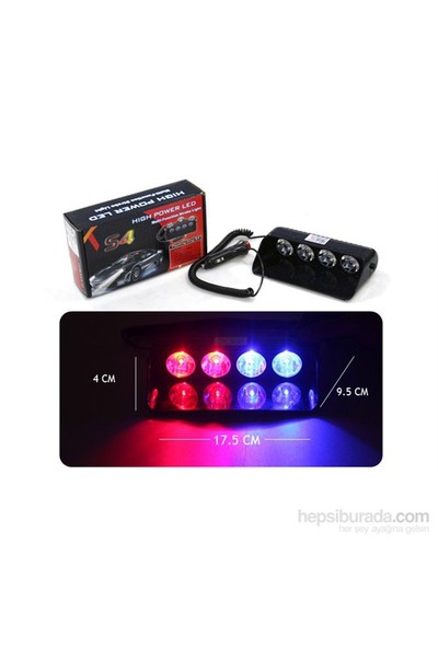 Space Flaş Led - Çakarlı 8Watt (Kırmızı-Mavi) 8 fonk. Space Flaş Led - Çakarlı 8Watt (Kırmızı-Mavi) 8 fonk.