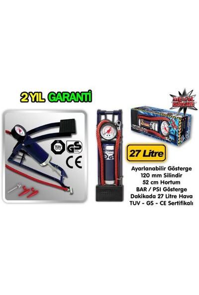 AUTOMIX METAL AYAKLI HAVA POMPASI 12 CM