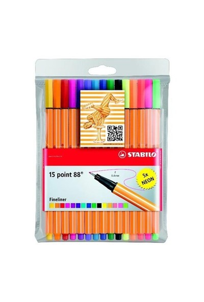 Stabilo Point Fineliner Kalem 88 10+5 Neon Paket