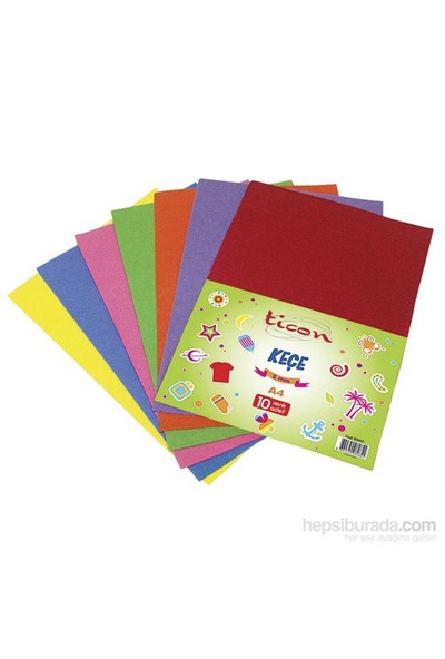 Ticon 90095 A4 Keçe 2 Mm 10 Renk Ticon 90095 A4 Keçe 2 Mm 10 Renk