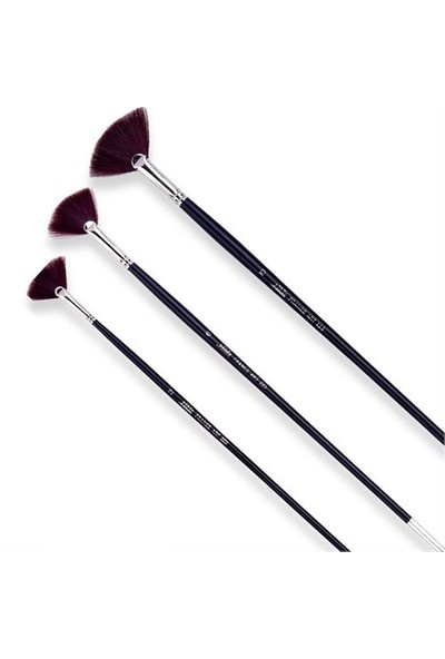 Pebeo 223 Serisi Sentetik Kıl Uzun Saplı Yelpaze Fırça No: 10