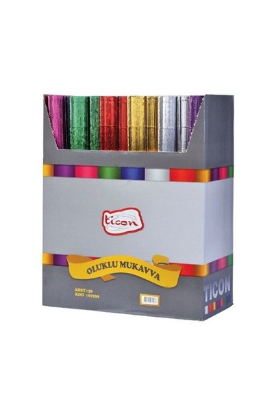 Ticon Metalik Oluklu Mukavva Karışık Renk 50 X 70-50'Li Stand