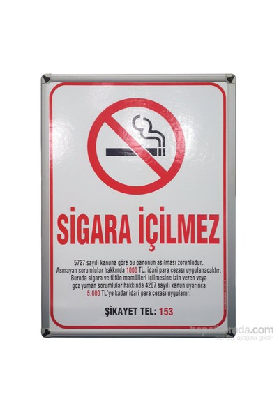 Akyazı Sigara İçilmez Levhası 50X70 Metal Çer 0506