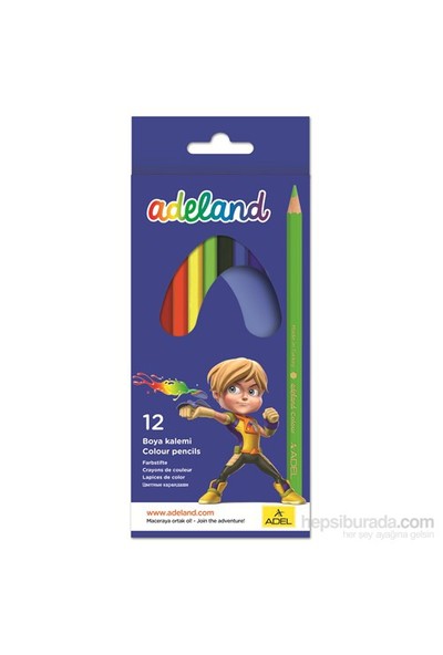 Adeland Karton Kutu Boya Kalemi 12 Renk Tam Boy Adeland Karton Kutu Boya Kalemi 12 Renk Tam Boy