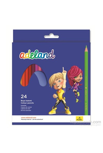 Adeland Karton Kutu Boya Kalemi 24 Renk Tam Boy Adeland Karton Kutu Boya Kalemi 24 Renk Tam Boy