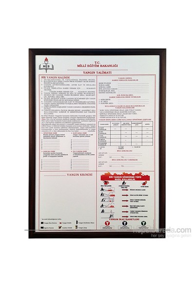 Akyazı 50x70 Yangın Talimatı (Mdf Çerçeve)