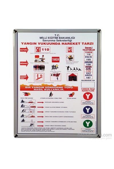 Akyazı 50x70 Yangın Vukuunda Hareket Tarzı (Metal Çerçeve) Akyazı 50x70 Yangın Vukuunda Hareket Tarzı (Metal Çerçeve)