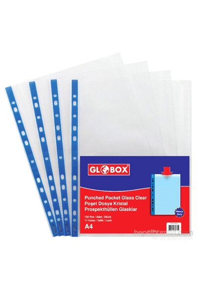 Globox Cristal Poşet Dosya 100'Lü (85M) Globox Cristal Poşet Dosya 100'Lü (85M)
