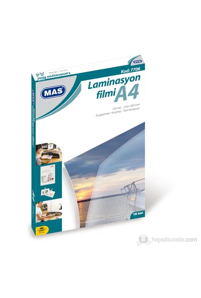 Mas 7711 Laminasyon Filmi- 150 Mic.- A5 - 100Lü Pk.
