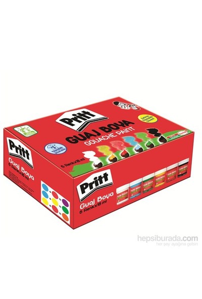 Pritt Guaj Boya 6 Renk - 18ml Pritt Guaj Boya 6 Renk - 18ml