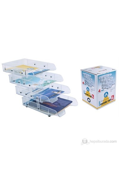 Ark Hareketli 4'lü Evrak Rafı