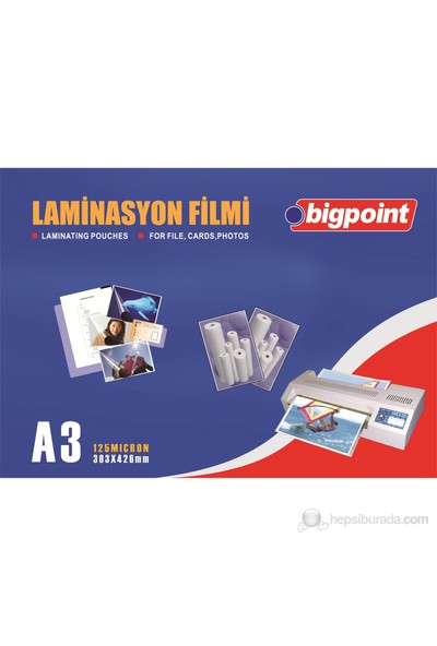 Bigpoint Laminasyon Filmi A3 125 Micron