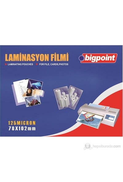 Bigpoint Laminasyon Filmi 78X102 125 Micron Bigpoint Laminasyon Filmi 78X102 125 Micron