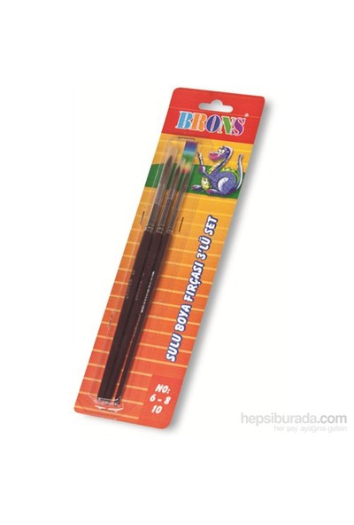 Brons Br-245 Resim Fırçası 3 'lü Set 6-8-10 Brons Br-245 Resim Fırçası 3 'lü Set 6-8-10