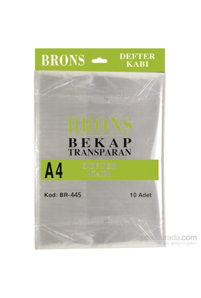 Brons Br-445 Hazır Defter Kabı A4 Şeffaf 10 'lu Set