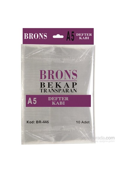 Brons Br-446 Hazır Defter Kabı A5 Şeffaf 10 'lu Set