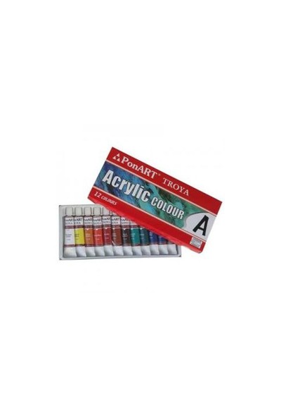 Ponart Troya Akrilik Boya 12 Renk X 12 Ml. Ponart Troya Akrilik Boya 12 Renk X 12 Ml.