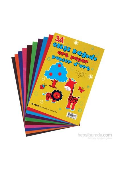 3A Elişi kağıdı 10'lu Poşetli (Karışık Renk)