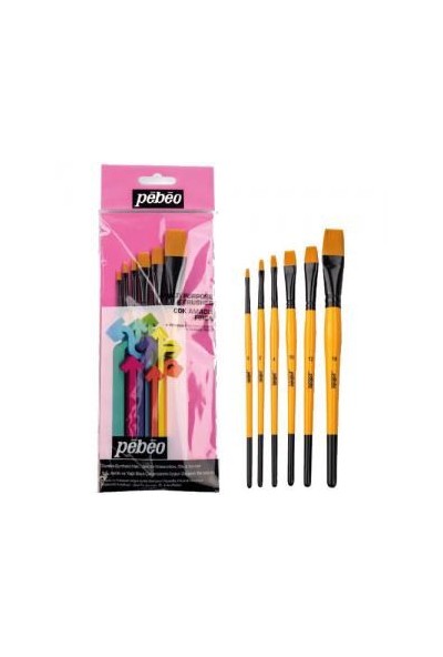 Pebeo Fırça Seti Düz Kesik Kısa Saplı Set-3