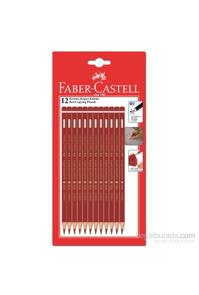 Faber-Castell 12 Kırmızı Kopya Boya Kalemi (1501410100)