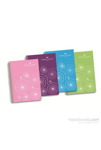 Faber-Castell PP Kapak 4 Blm Renkli Kenar Kare Defter 80 Yaprak (5075400140)