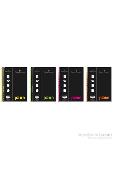 Faber-Castell PP Kapak A4 Defter Neon Renk Çizgili 80 Yaprak (5075400609) Faber-Castell PP Kapak A4 Defter Neon Renk Çizgili 80 Yaprak (5075400609)