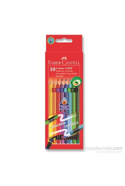 Faber-Castell Grip 2001 Silinebilir Boya Kalemi 10 Renk (5170116613)