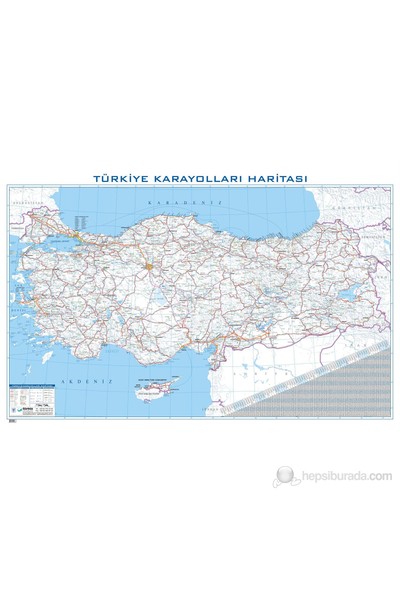 Gürbüz Türkiye Karayolları Haritası 70X100 cm 22074