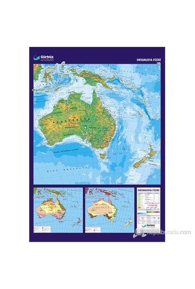 Okyanusya Fiziki Haritası Okyanusya Fiziki Haritası