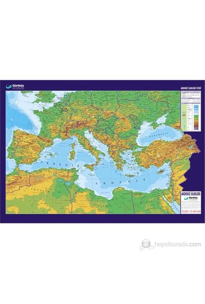 Akdeniz Ülkeleri Fiziki Haritası Akdeniz Ülkeleri Fiziki Haritası