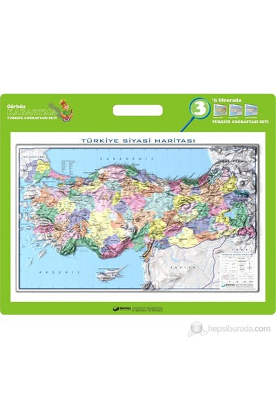 35x50 Kabartma Türkiye Siyasi Haritası