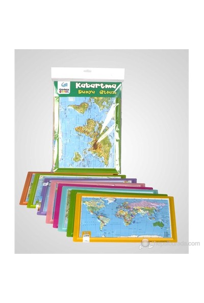 A4 Kabartma Dünya Atlası Haritası A4 Kabartma Dünya Atlası Haritası