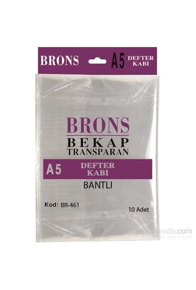 Brons Br-461 Hazır Defter Kabı A5 Şeffaf Bantlı 10 'lu Set Brons Br-461 Hazır Defter Kabı A5 Şeffaf Bantlı 10 'lu Set