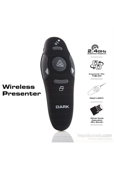 Dark WP03 Kırmızı Lazerli 2.4GHz RF Kablosuz (Presenter) Sunum Kumandası (DK-AC-WP03)
