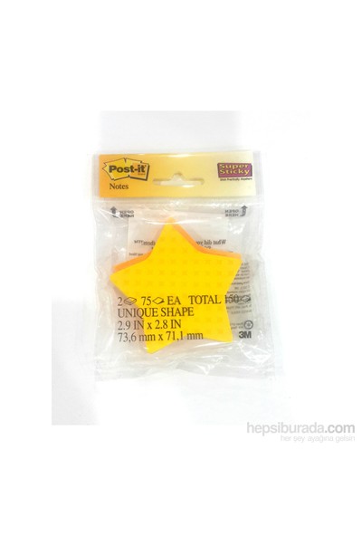 Post-İt Yapışkanlı Super Sticky Not Kağıdı Yıldız Şekilli Post-İt Yapışkanlı Super Sticky Not Kağıdı Yıldız Şekilli
