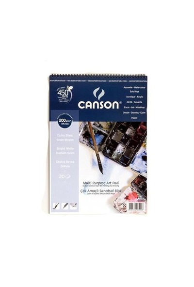 Canson Finface Çok Amaçlı Sanatsal Blok 200 Gr. Spiralli A5 20 Sayfa Canson Finface Çok Amaçlı Sanatsal Blok 200 Gr. Spiralli A5 20 Sayfa