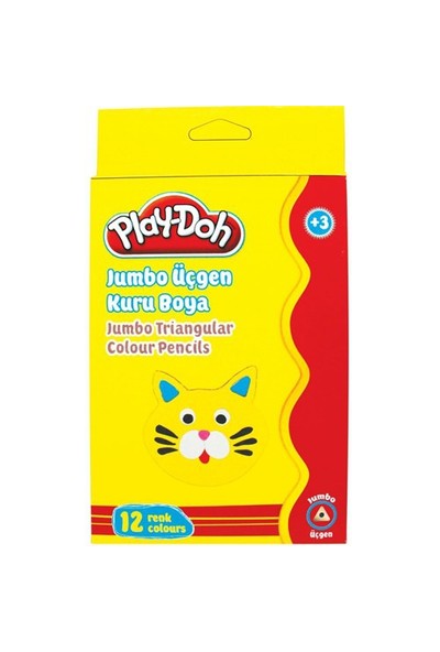 Play-Doh Ku008 12 Renk Jumbo Üçgen Kuru Boya