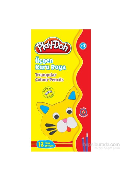 Play-Doh 12 Renk Üçgen Kuru Boya Play-Ku012