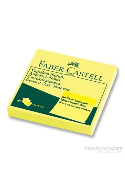 Faber-Castell Yapışkan Notluk 75x75mm Sarı Faber-Castell Yapışkan Notluk 75x75mm Sarı