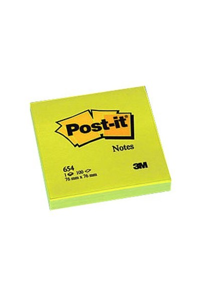 3M Post-it 654 Not Sarı 100 yaprak 76x76mm 3M Post-it 654 Not Sarı 100 yaprak 76x76mm