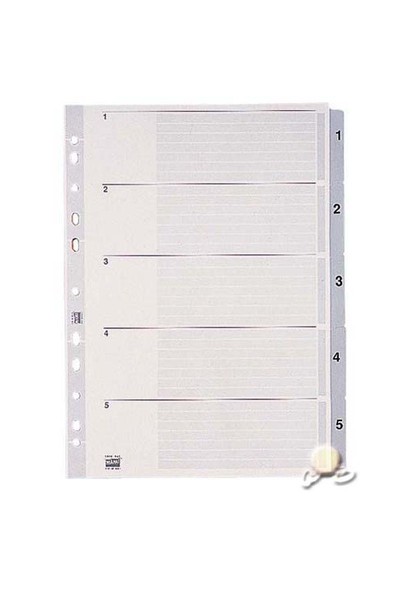 Esselte Separatör A4 1-5 Rakam Gri 100103 Esselte Separatör A4 1-5 Rakam Gri 100103