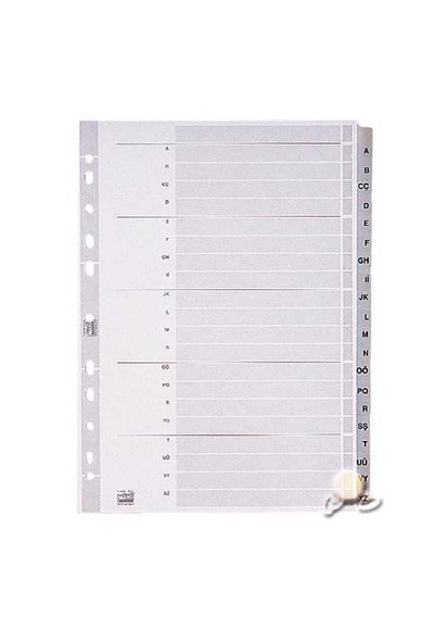 Esselte Seperatör A4 A-Z Alfabetik Gri 13935