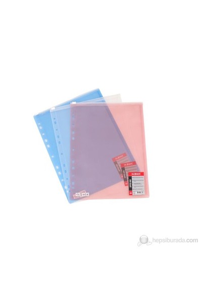 Globox Üstten Fermuarlı Mavi Dosya 6224