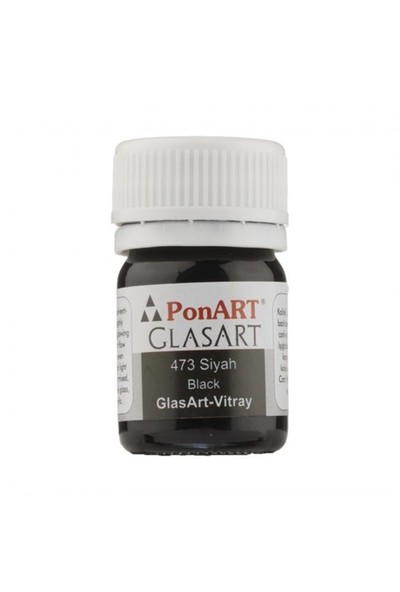 Ponart Glass Art 20 Ml Siyah Cam Boyası - 473