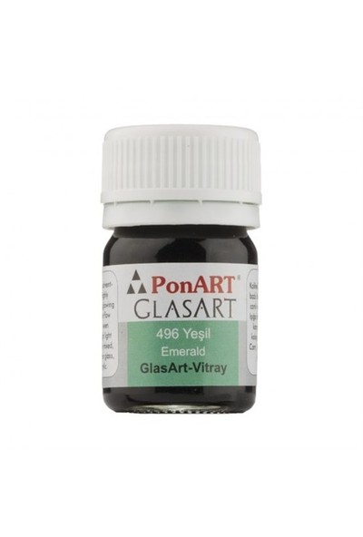 Ponart Glass Art 20 Ml Yeşil Cam Boyası - 496 Ponart Glass Art 20 Ml Yeşil Cam Boyası - 496