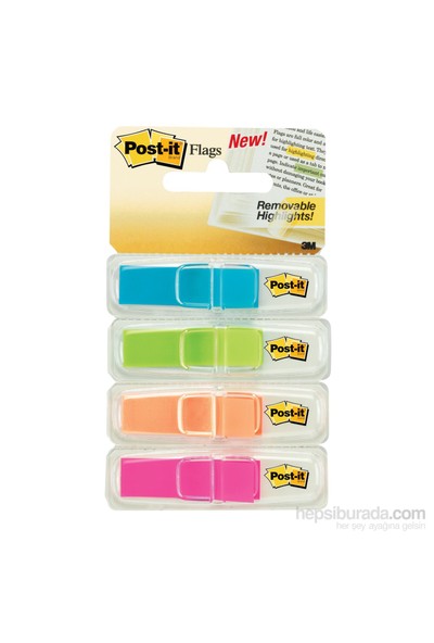 Post-it® Index-Isaret Bandi, 4 renk x 35 adet, Beyaz Dispenserli